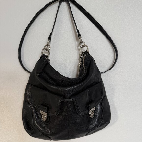 Coach | Bags | Coach Poppy Avery Pebbled Black Leather Hobo Shoulder ...